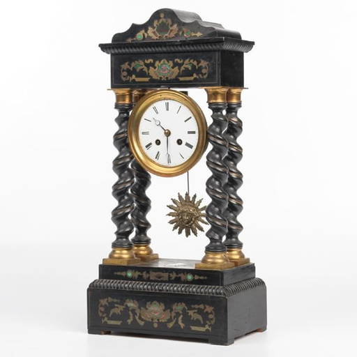 Mid 1800 Elizabethan Revival French Mantle Clock, E