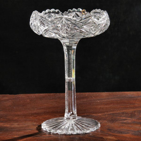 Lot Of Two American Brilliant Cut Glass Compotes,