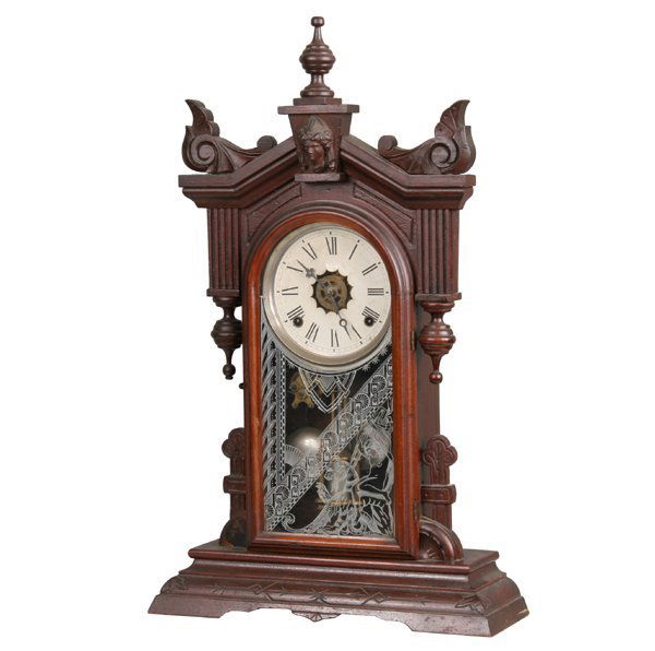 1006: Late 1800 Renaissance Victorian mantle clock, sol