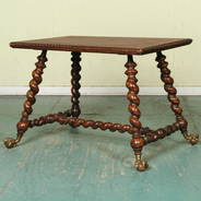 MERKLIN BROS Oak & Brass Ormolu Library Table - Jul 09, 2016 ...