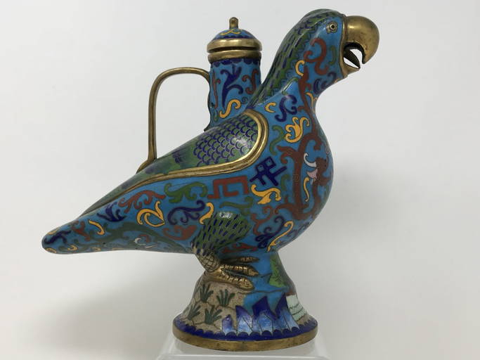Chinese Antique Cloisonnã© Parrot Jug