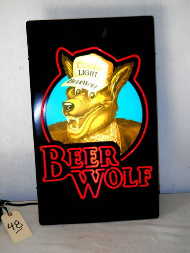 Coors Light Beer Wolf Sign