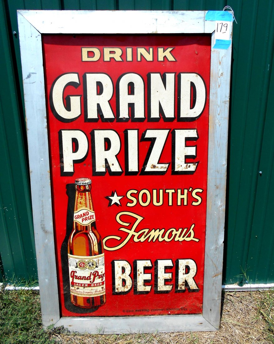 GRAND PRIZE BEER Enameled Sign