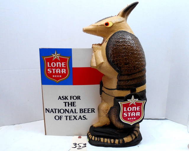 LONE STAR BEER Armadillo Figure - Nov 15, 2014 | George L. Vaught in Texas