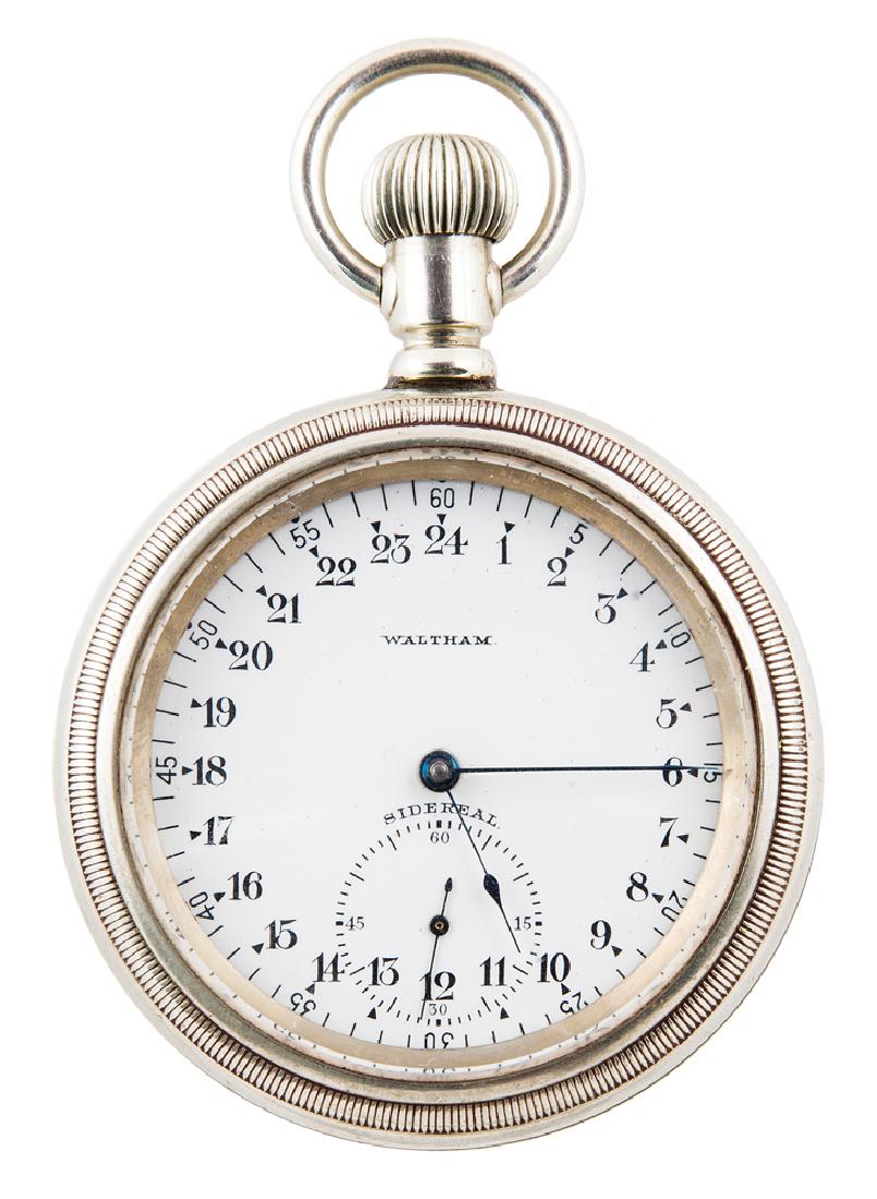SIDEREAL POCKET WATCH, ENGRAVED R.E. BYRD Waltham Watch