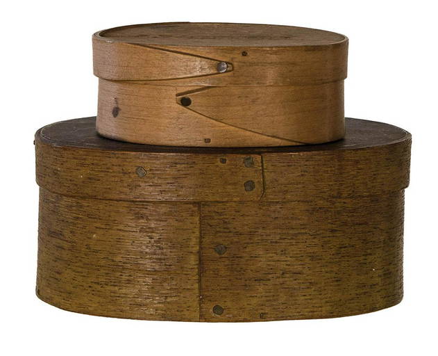 Two Signed Hingham Boxesoval Box, "i. Whitton" Stamped