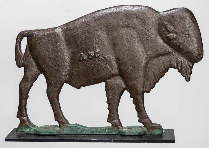 Rare Buffalo Cast Iron Windmill Weightgreen Painted