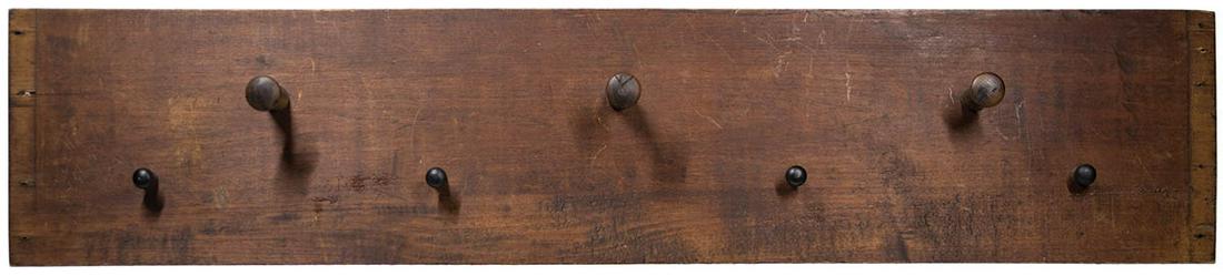 Peg Boardpine Board (7 1/2" W) In Original Brown Stain, With Three 2 ...