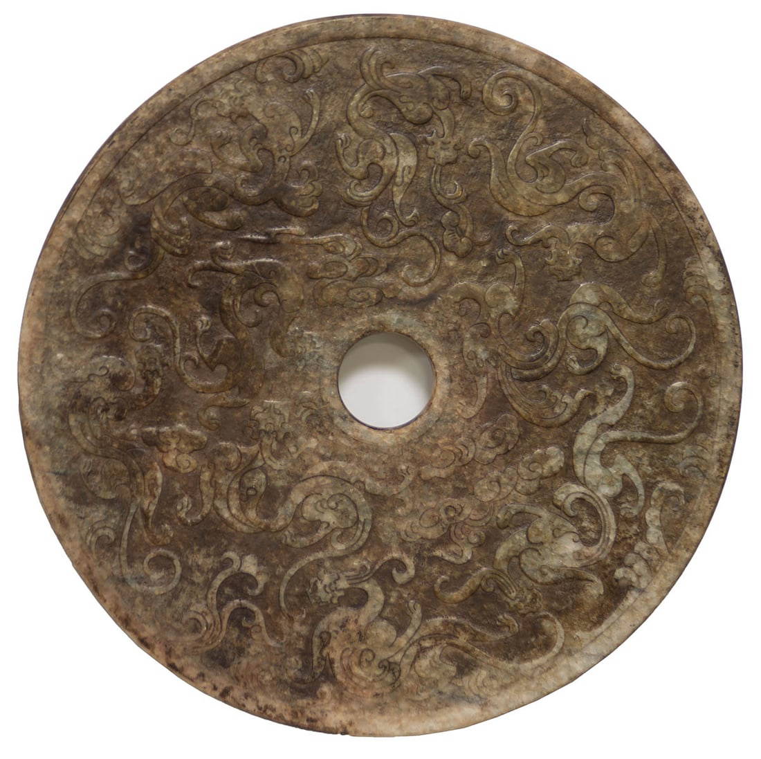 Large Chinese Bi Disc Late 19th/early 20th C., Celestial Dragon Bi Disc ...