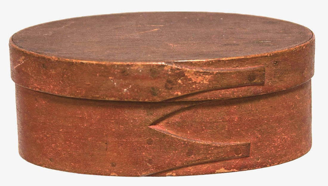 Very Small Oval Box Maple And Pine, Excellent Red Painted Finish, Three ...