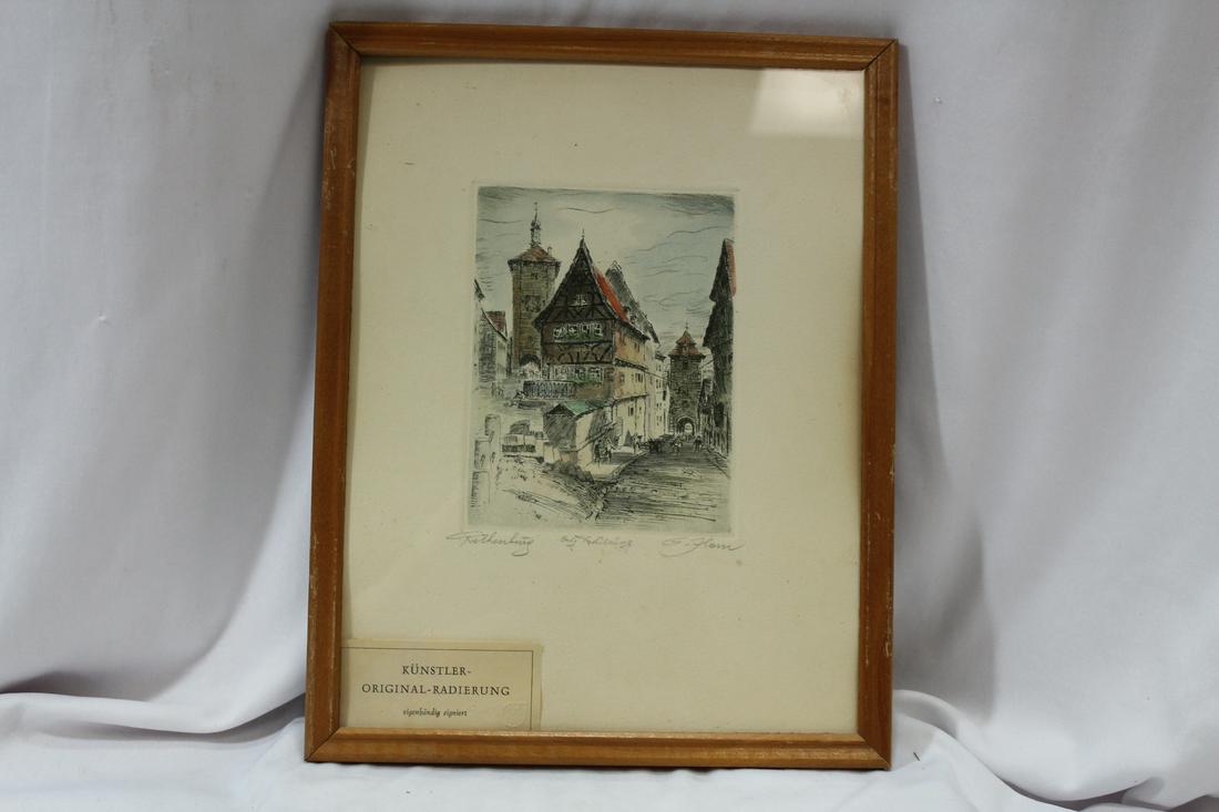 A Kunstler Original Radierung Etching