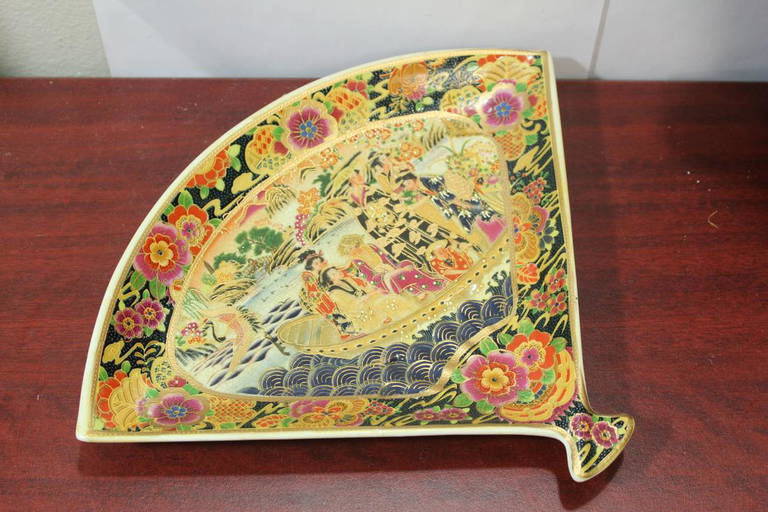 A Royal Satsuma Fan Plate (#26282) on Jan 15, 2023 | Lakeland Antique ...