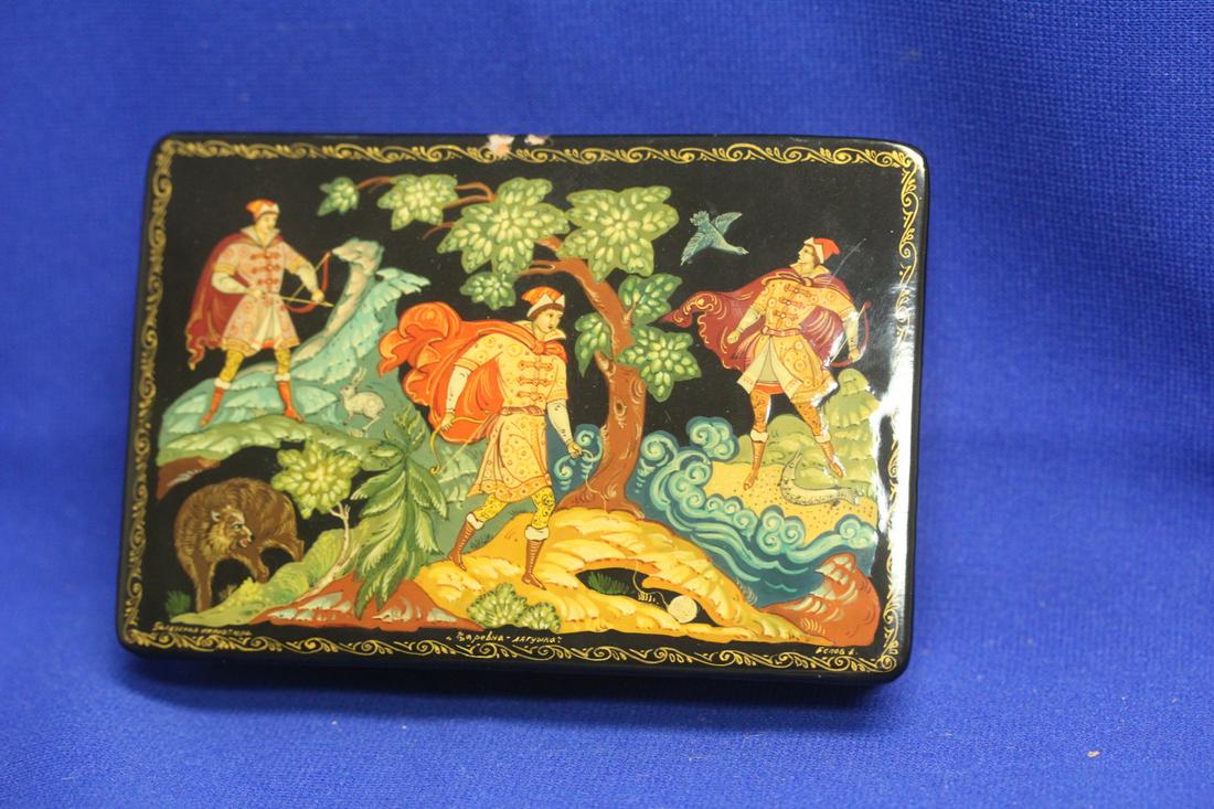 A Hand Painted Russian Lacquer Box Auction