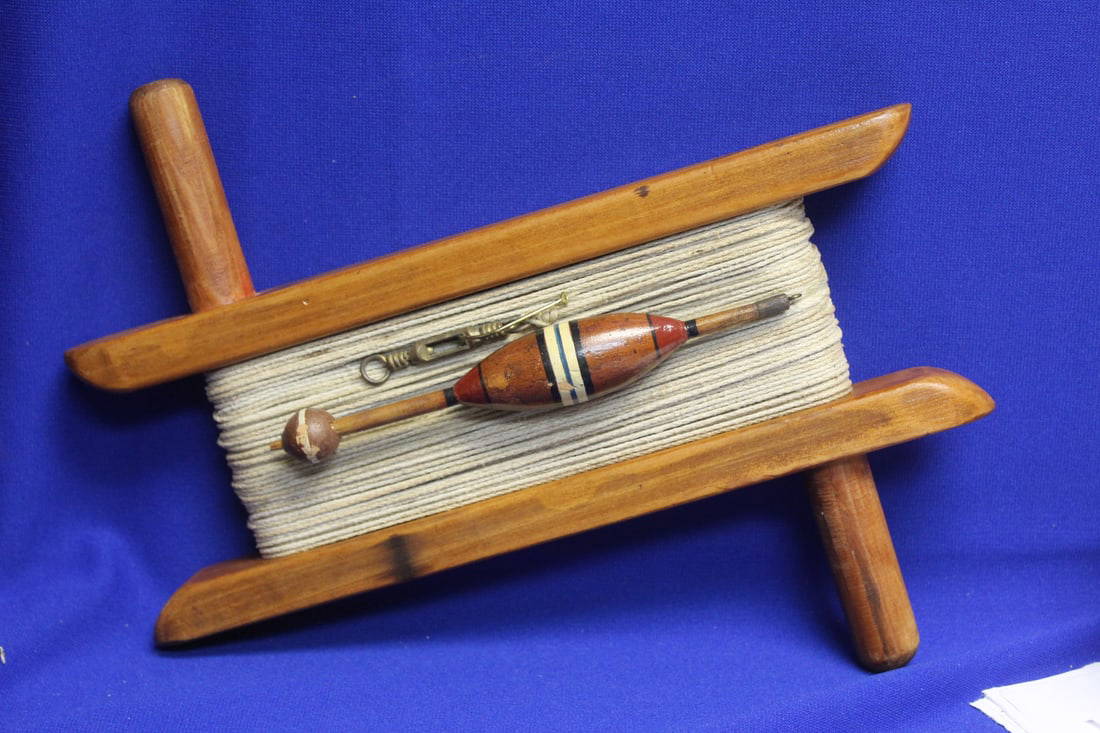 A Vintage Wooden Rope Fishing Reel Auction