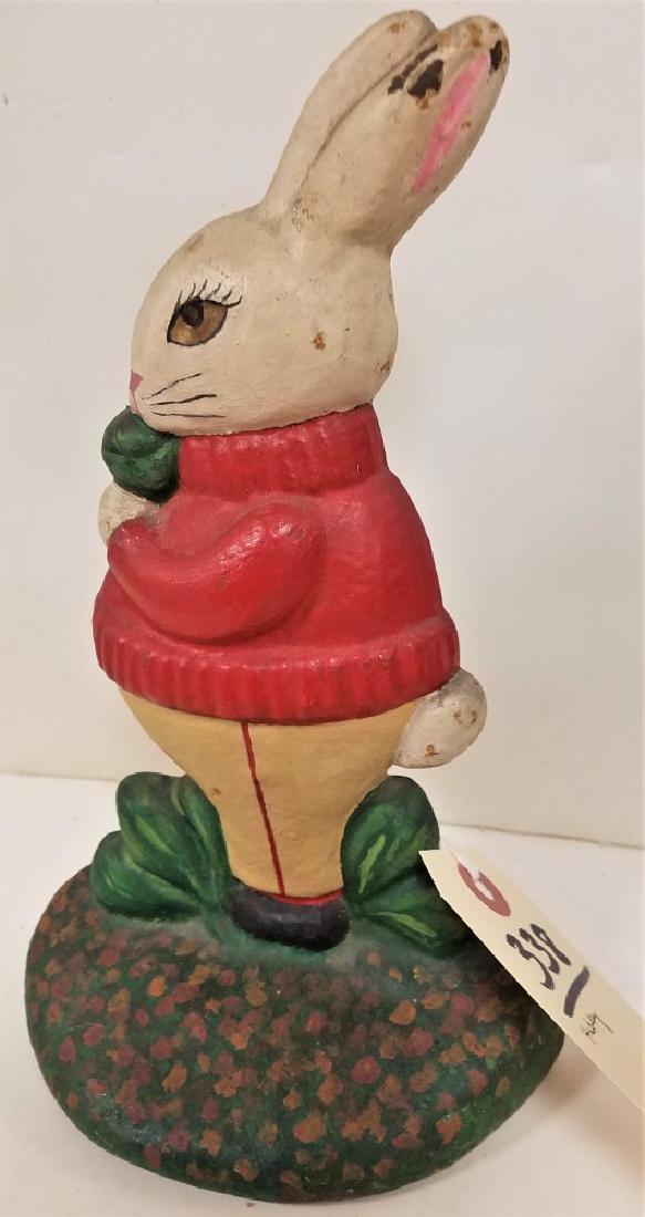 VINTAGE HUBLEY CAST IRON PETER RABBIT EATING DOORSTOP