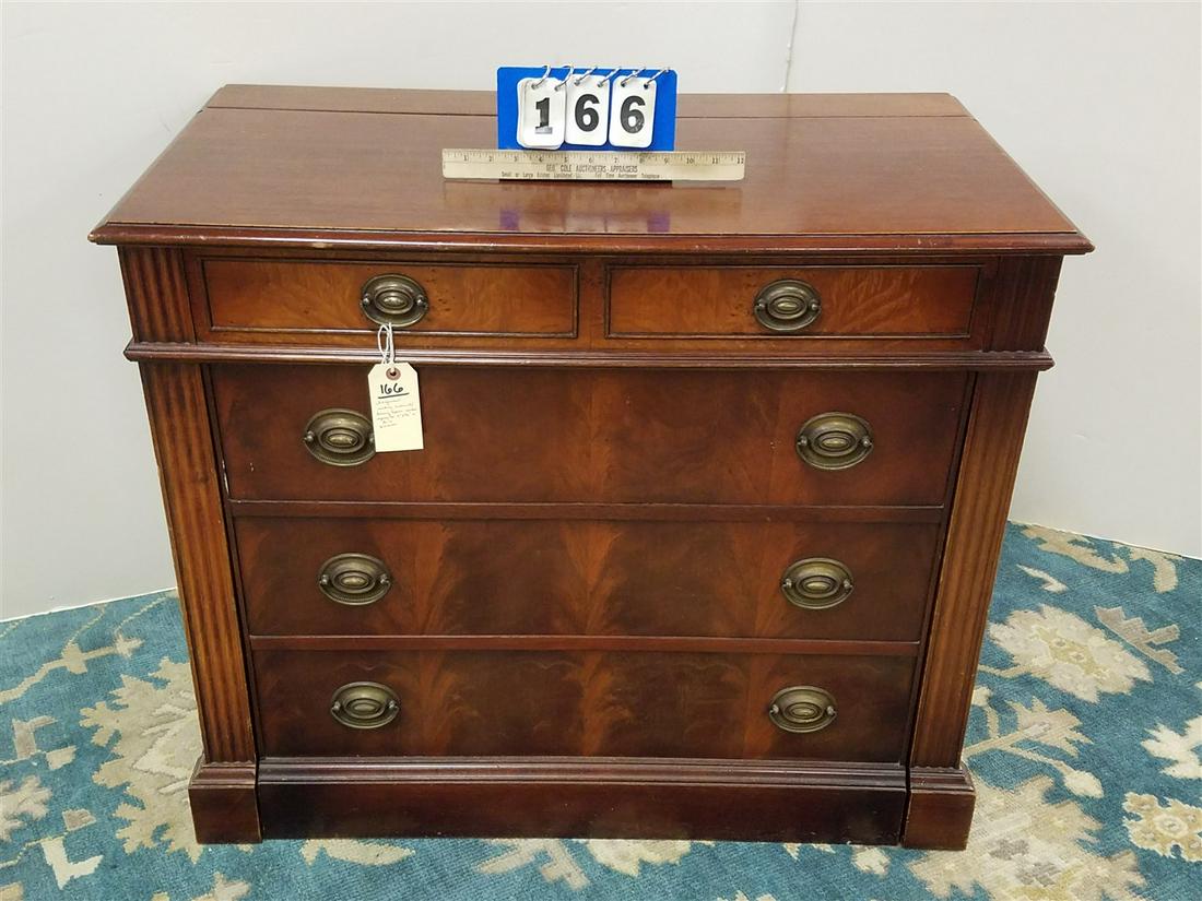 Saginaw Mahog Expandomatic Buffet Cabinet Opens To