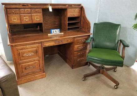 Winners Only Oak Roll Top Desk W/ Keys