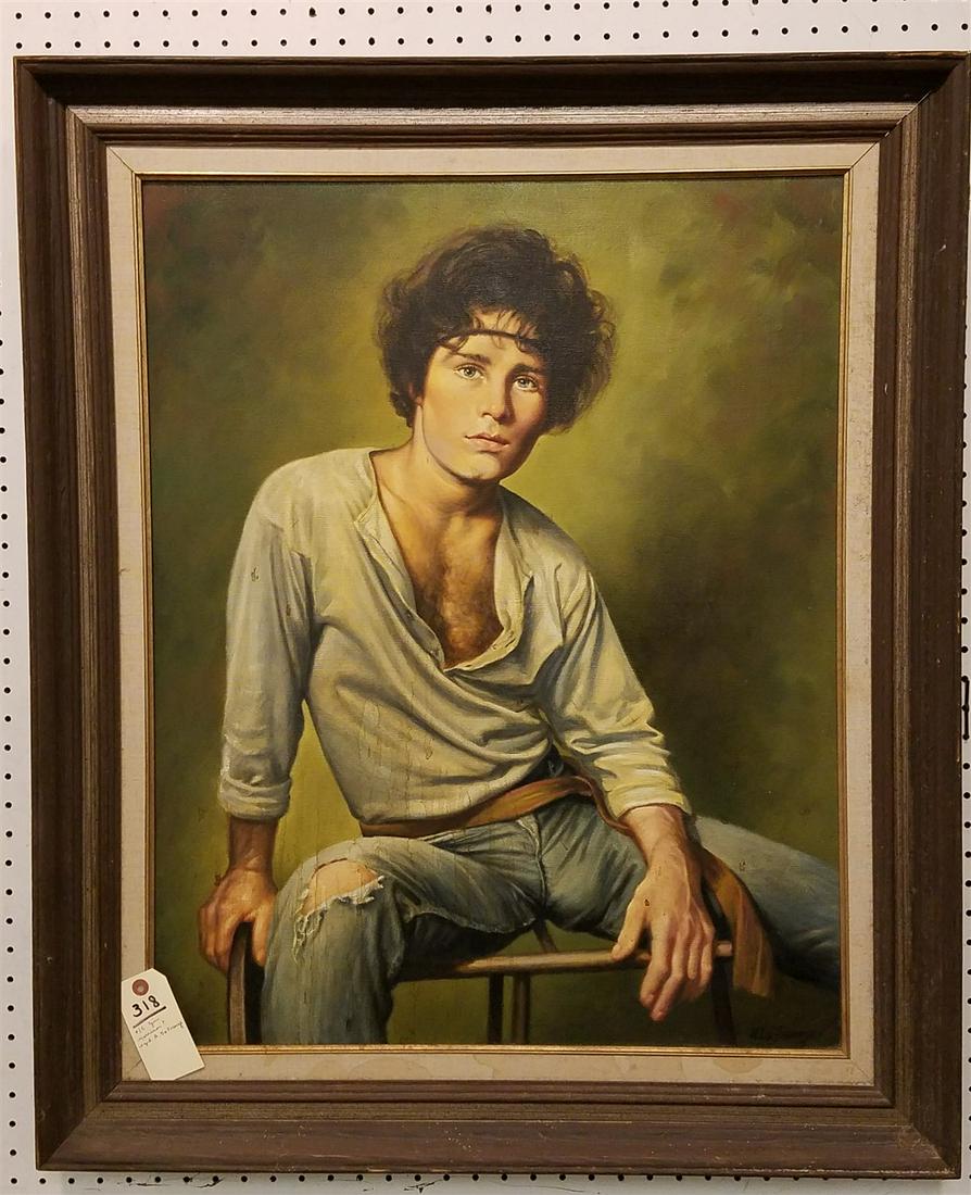 FRAMED O/C PORTRAIT OF A GENT. JIM MORRISON LOOK-ALIKE, - Apr 10, 2021 ...