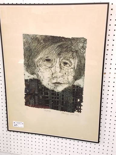 Framed Etching, "tabita", Pencil Sgnd, Marilyn Levin,