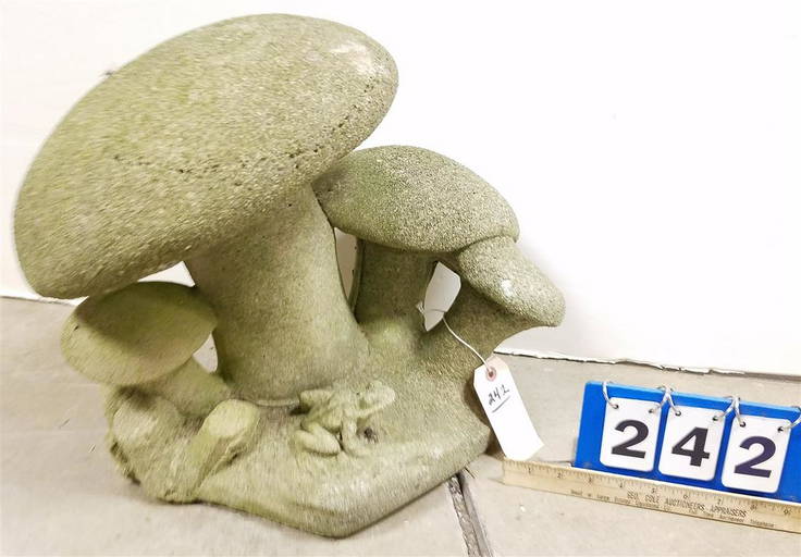 Cast Cement Toadstools 14"h X 16"w