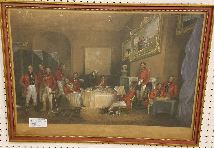 FRAMED ENGR THE MELTON BREAKFAST 20 1/2" X 29" CORDTS MANSION (#0441 ...