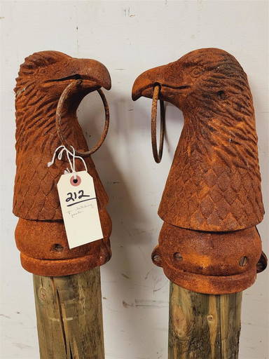 PR CASST IRON EAGLE HEAD HITCHING POSTS 57"H X 5 1/2" DIAM (#0212) on ...