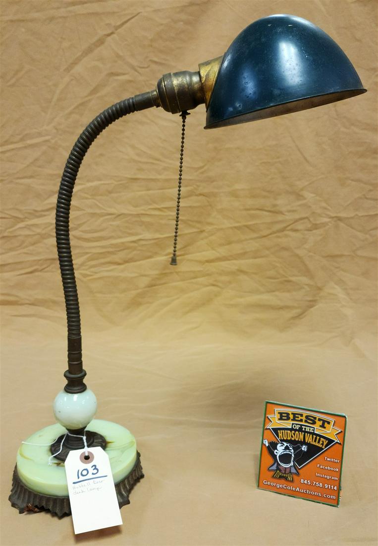 Deco Desk Lamp W/ Acro Agate Hubbell Auction