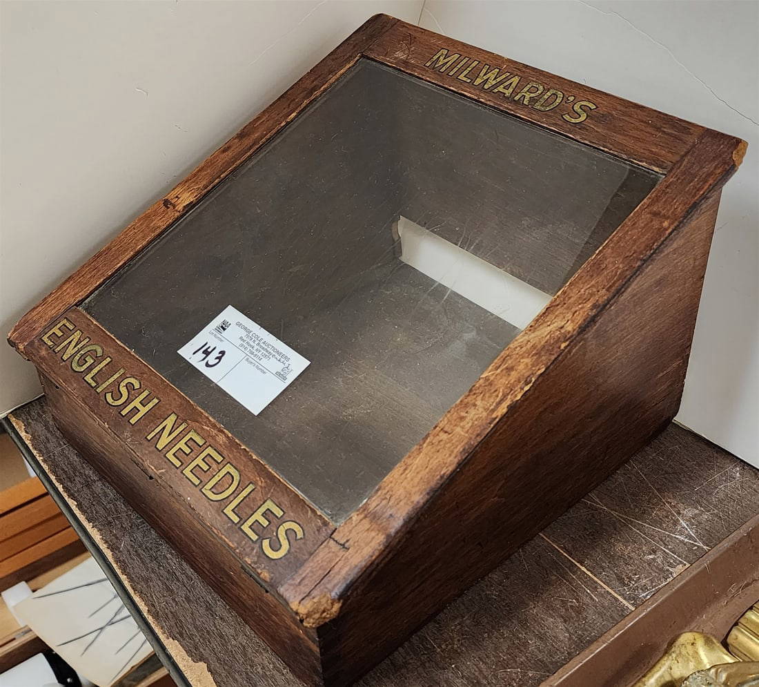 Vintage Store Diaplay Milward's English Needles 8"h X 11 1/2"w X 12"d ...