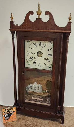 Early 19th C Pillar + Scroll Clock Wm S Johnson W/ Image Of Pt Barnum's ...