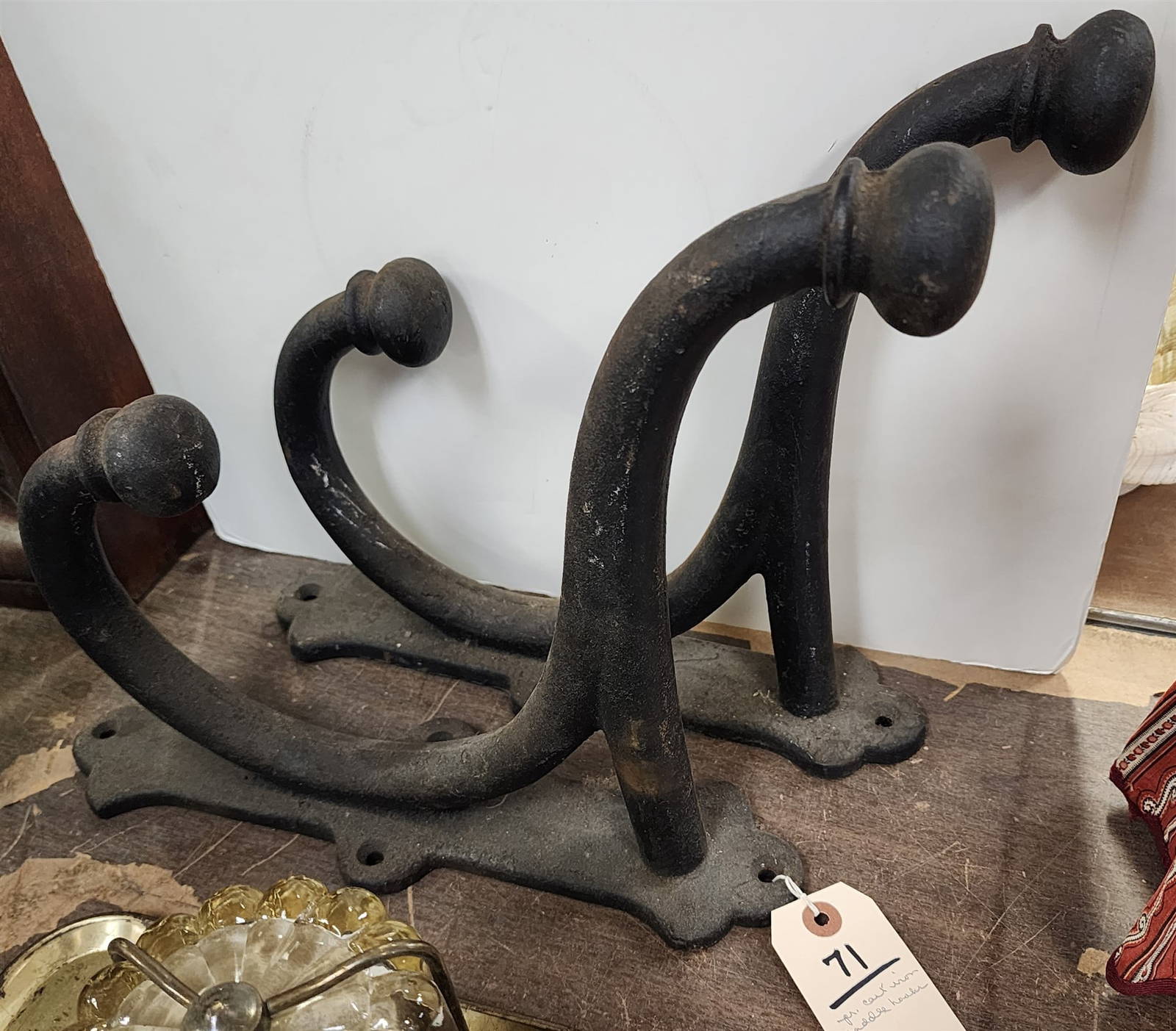 Pr Cast Iron Harness Hooks 16"h X 4"w X 13"d Auction