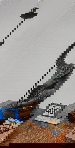 Bronze Monkey Lamp 30"