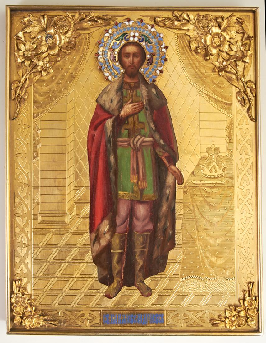 Russian Icon of Saint Alexander Nevsky, Moscow,