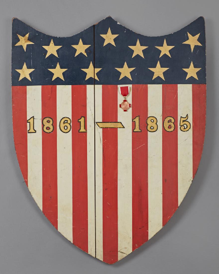American Civil War Commemorative Painted Wood Shield