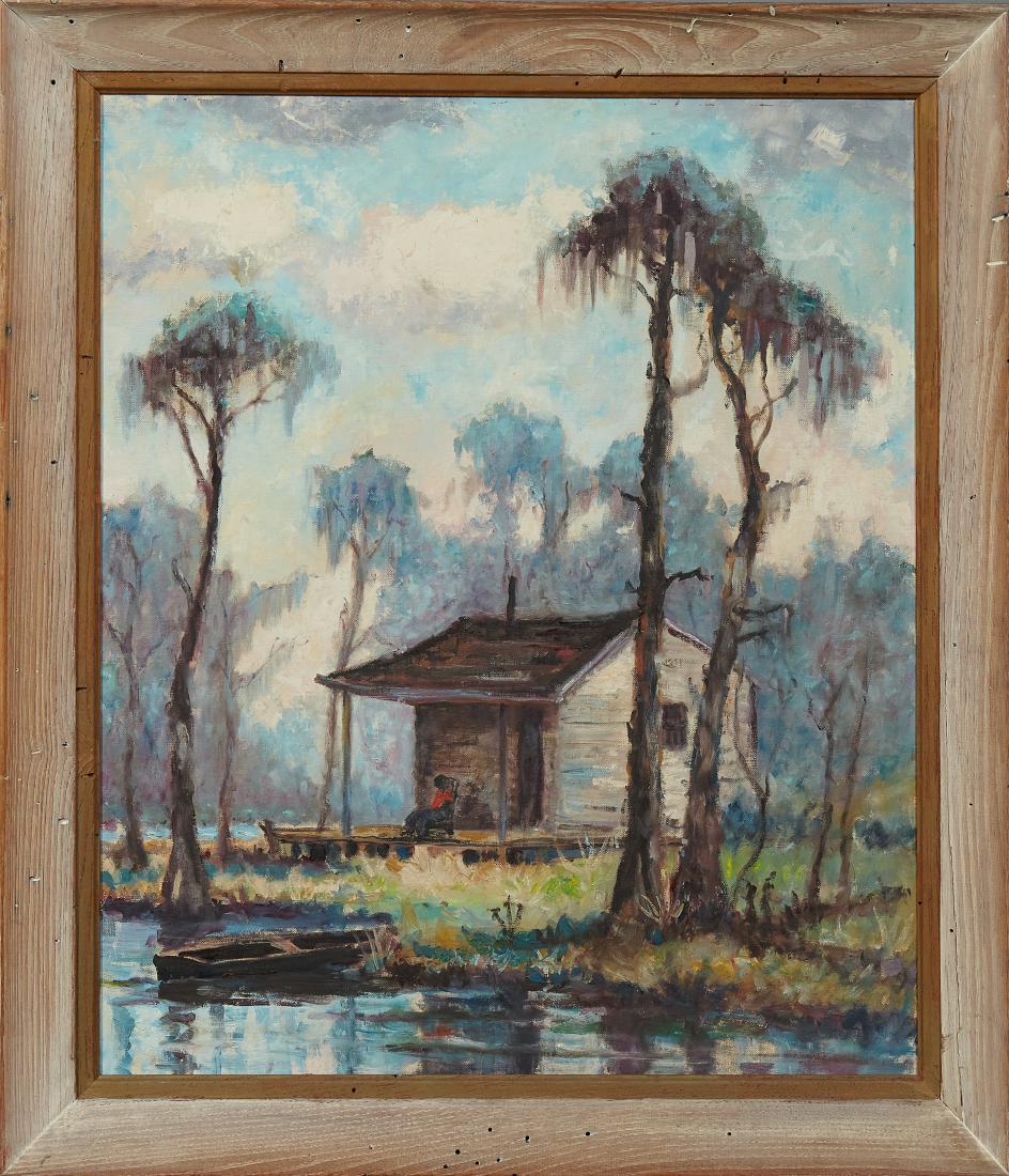 Steele Burden (1900-1995, Louisiana), "Swamp Cabin with