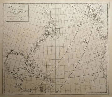 Rare 1721 John Senex "a New Map Of The World"
