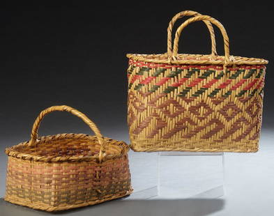 Two Choctaw Indian Baskets,
