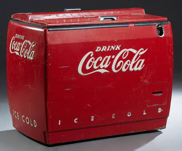 Large Vintage Coca Cola Cooler Machine, The Top With