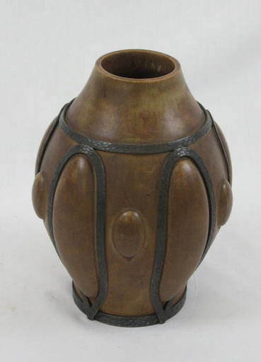 Roycroft Style Baluster Pottery Vase, Early 20th C.