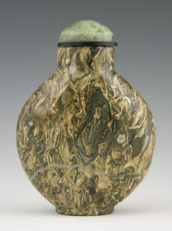 742: Fossil Limestone Snuff Bottle, early 20th c., with