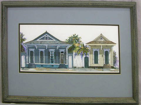 Linda Cuthbert, "new Orleans Houses," 1994, Waterc