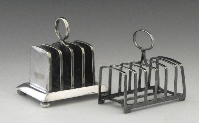 Two Silver Plated Toast Racks, Early 20th C., One