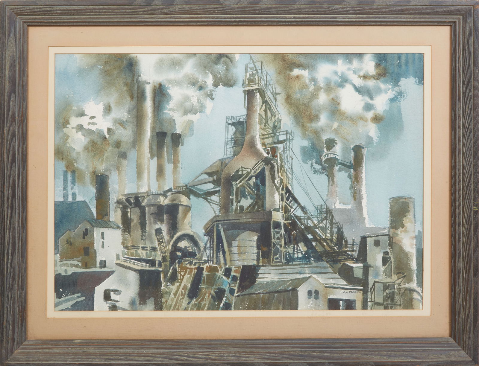 Albert L. Parella (american/ohio, 1909-1999), "industrial Scene," 20th ...