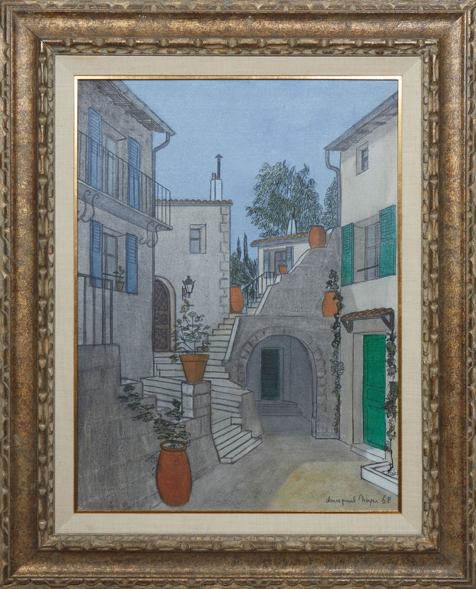 Denis Paul Noyer (french, B.1940), “st. Paul De Vence,” 1968, Oil On ...