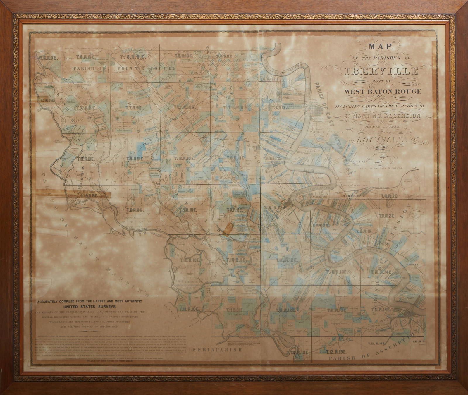 "map Of The Parishes Of Iberville Most Of West Baton Rouge And ...