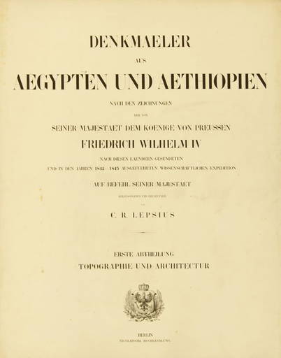 C. R. Lepsius, "denkmaeler Aus Aegypten Und Aethio