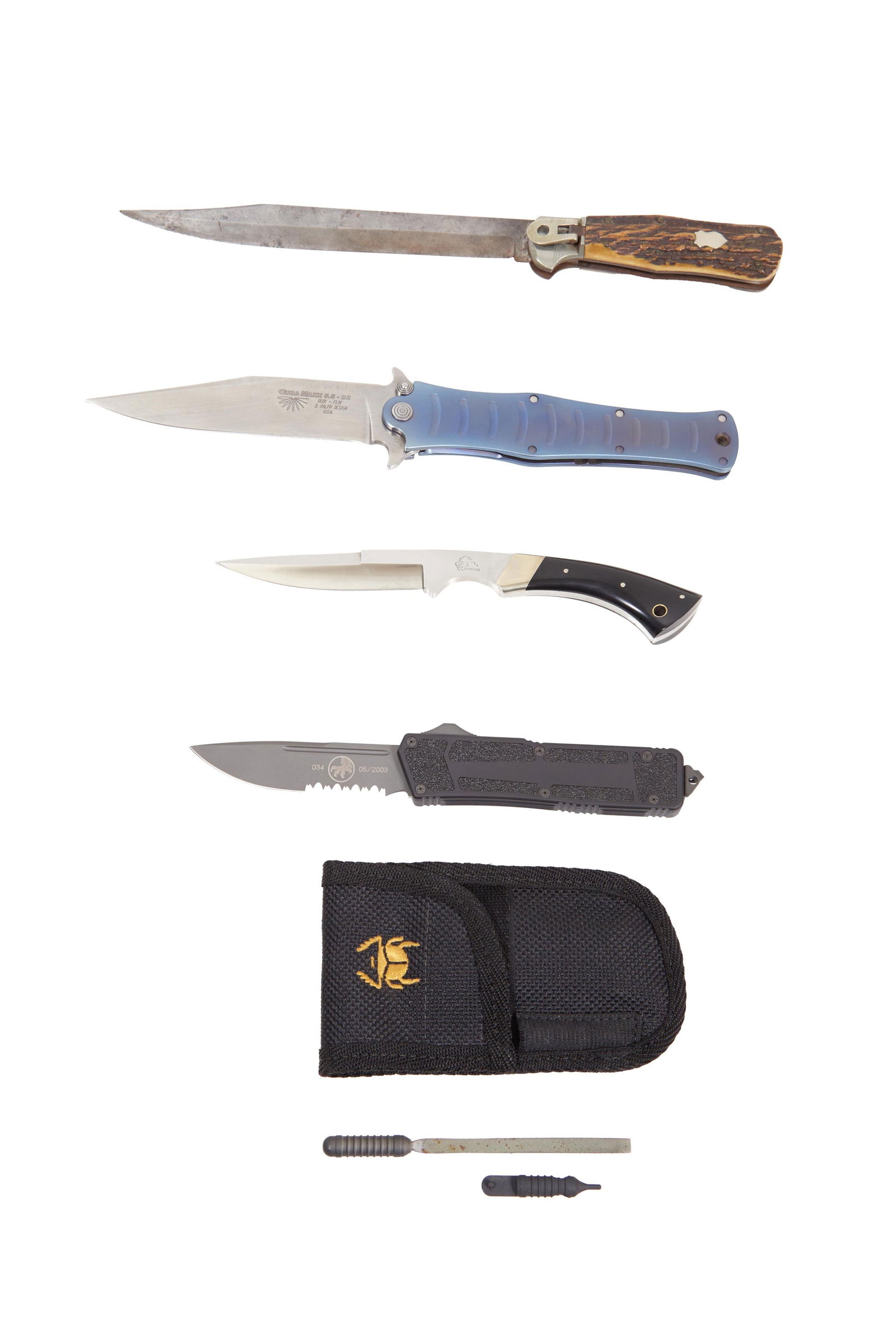 Four Knives, 20th/21st C., Longest- L.- Blade- 7 1/2 In. (4 Pcs.) Auction