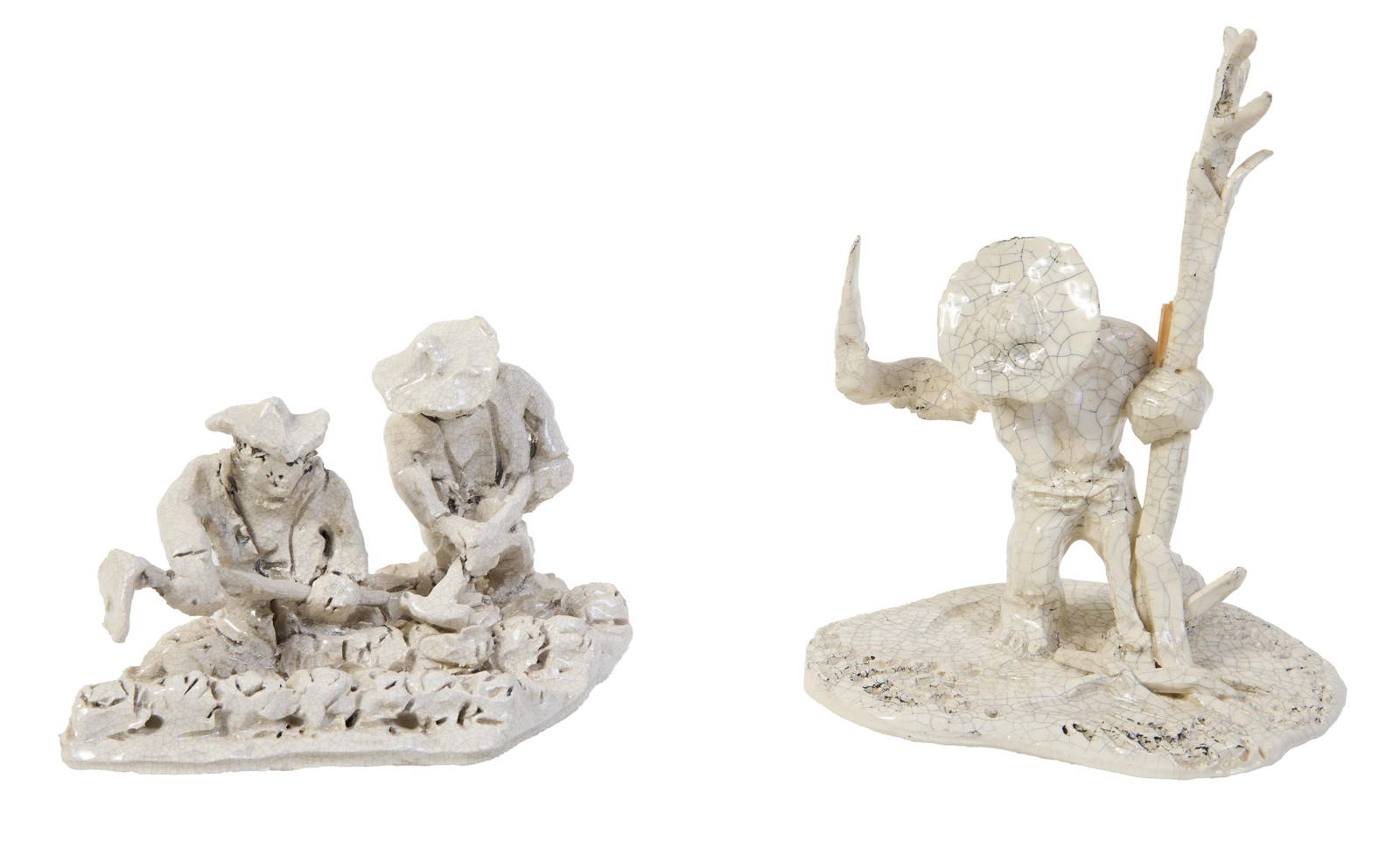 Steele Burden (american/louisiana, 1900-1995), Two Clay Sculptures ...