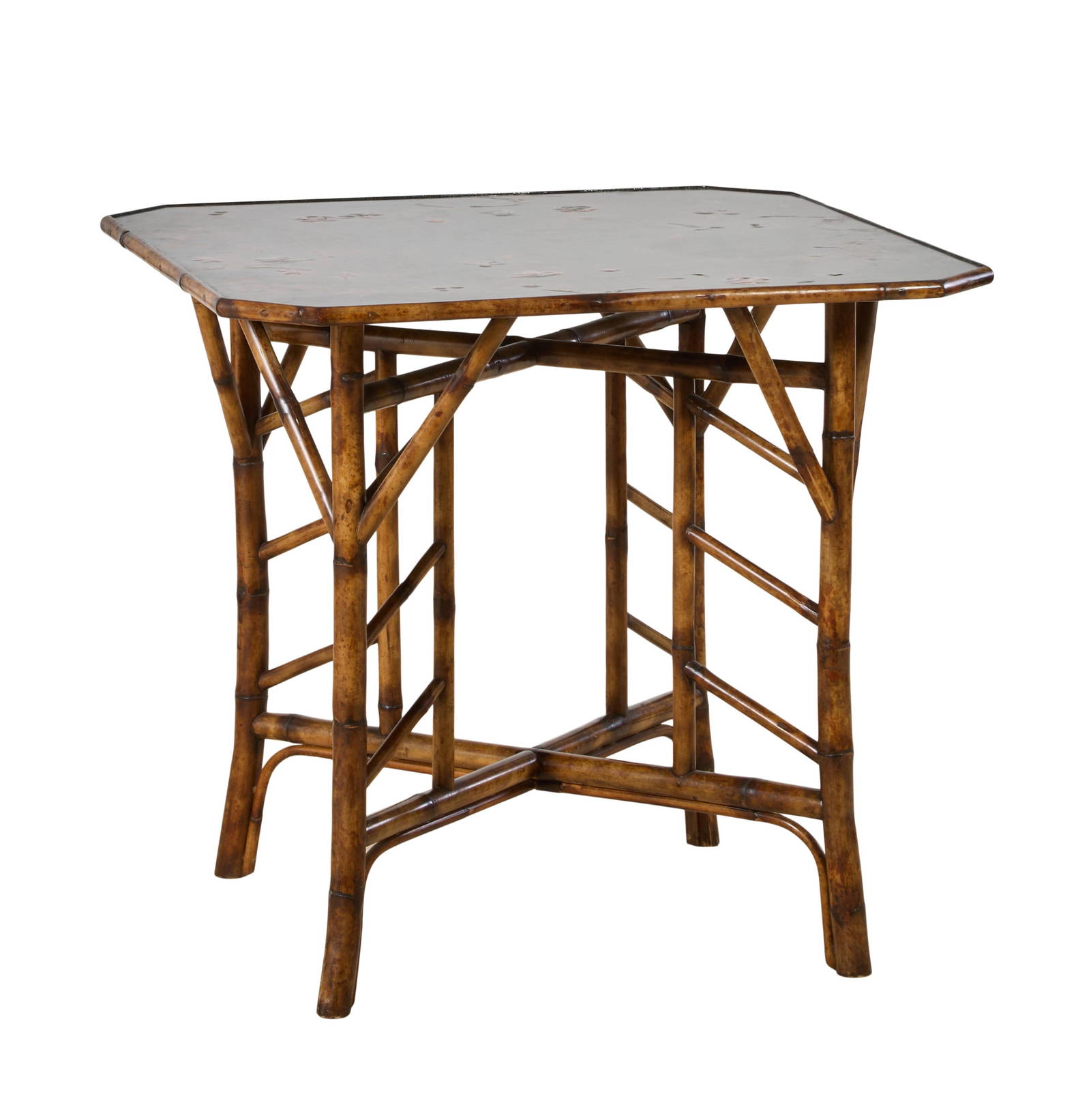 Chinoiserie Style Bamboo Center Table, 20th C., H.- 30 In., W.- 32 In ...