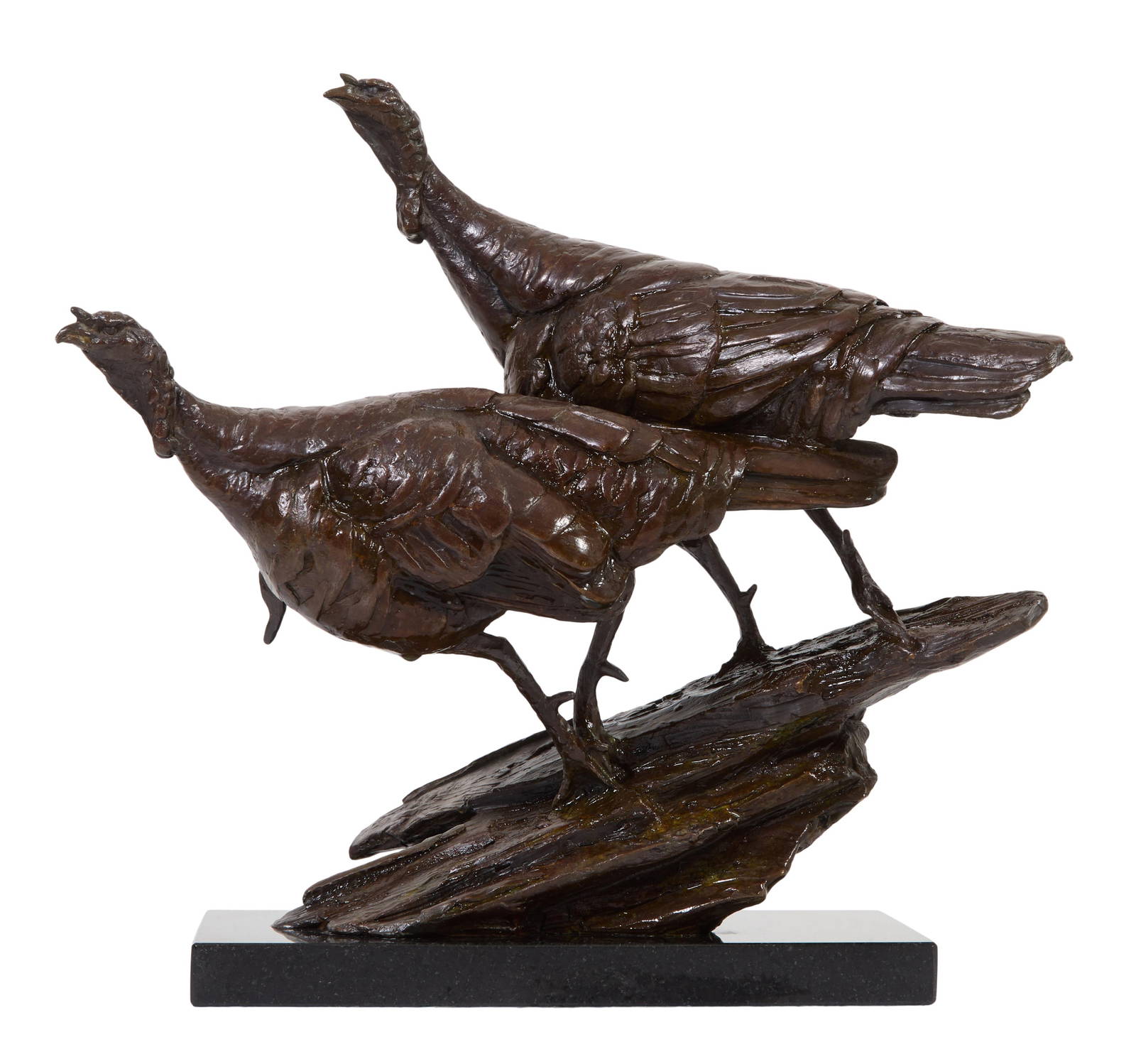 Walter Matia (american/ohio, B.1953), "small Wild Turkey Pair," H.- 11 ...