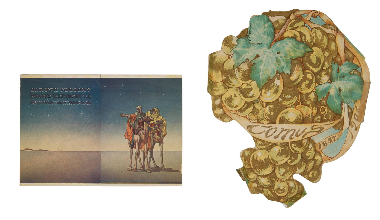 Two Mardi Gras Mistick Krewe Of Comus Invitations, 1906 And 1910, 1906 ...